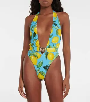 Dolce & Gabbana Printed Halterneck Swimsuit