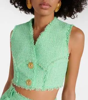 Balmain Tweed Crop Top