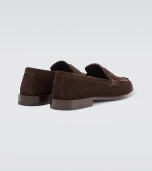 Manolo Blahnik Perry Suede Penny Loafers