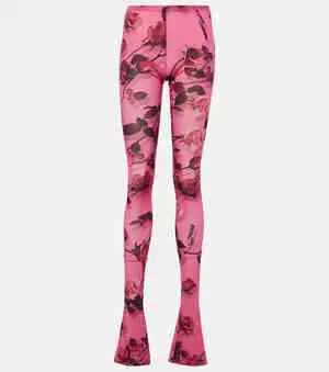 Blumarine Semi-sheer Printed Leggings
