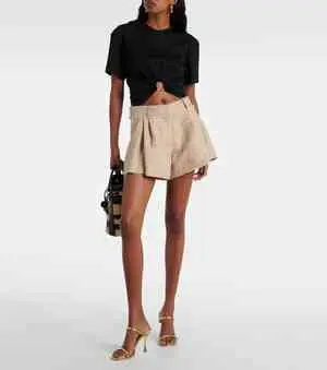 Rabanne Gathered Crop Top - Black