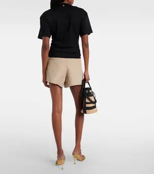 Rabanne Gathered Crop Top - Black