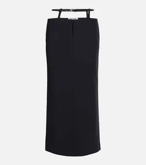 Attico Cutout Midi Skirt - Black