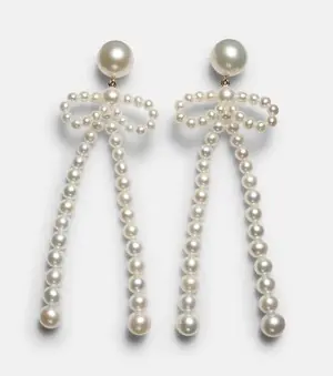 Sophie Bille Brahe Rosette De Perles Drop Earrings - Gold