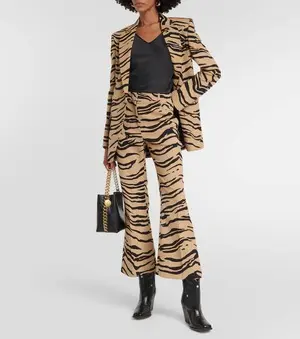 Stella McCartney Tiger-print Flared Pants