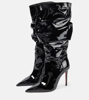 Amina Muaddi Jahleel 95 Latex Ankle Boots