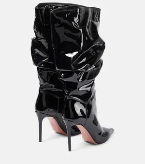 Amina Muaddi Jahleel 95 Latex Ankle Boots