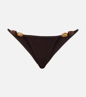 Christopher Esber Crystal Fracture Bikini Bottom - Brown