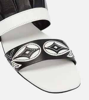 Emilio Pucci Embroidered Leather Sandals - Multicoloured