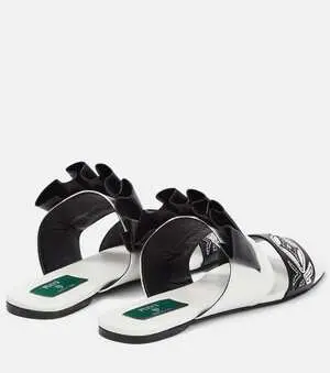 Emilio Pucci Embroidered Leather Sandals - Multicoloured