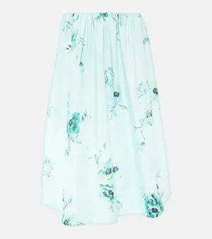 Zimmermann Lightburst Floral Cotton Midi Skirt
