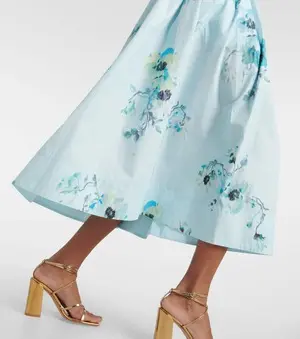 Zimmermann Lightburst Floral Cotton Midi Skirt