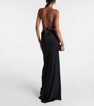 Coperni Suspended Triangle Open-back Maxi Dress