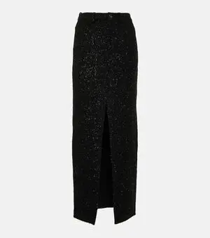SELF-PORTRAIT Boucle Maxi Skirt