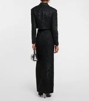 SELF-PORTRAIT Boucle Maxi Skirt