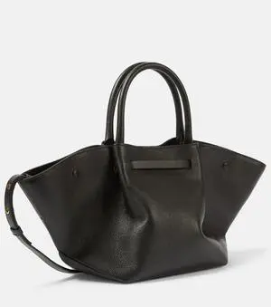 DEMELLIER New York Medium Leather Tote Bag - Black