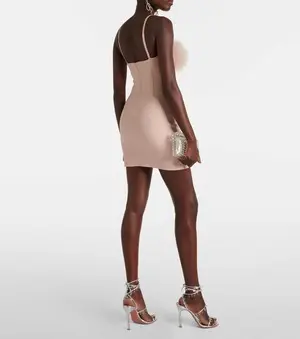 Blumarine Feather-trimmed Minidress