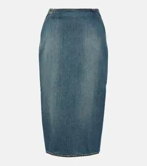 Alaïa Denim Pencil Skirt