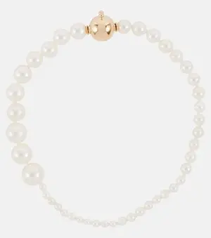 Sophie Bille Brahe Petite Peggy 14kt Gold Bracelet With Freshwater Pearls - White