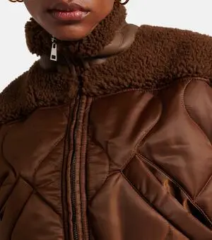 BLANCHA Quilted Shearling Bomber Jacket