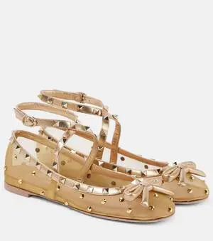 Valentino Garavani Rockstud Embellished Ballet Flats