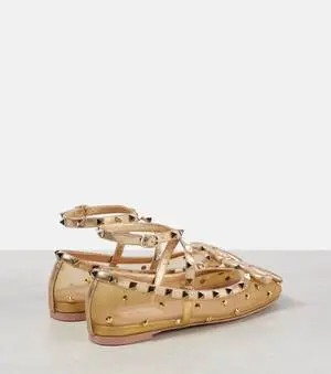 Valentino Garavani Rockstud Embellished Ballet Flats