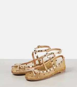 Valentino Garavani Rockstud Embellished Ballet Flats