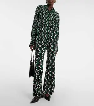 Diane Von Furstenberg Brooklyn Printed Flared Pants
