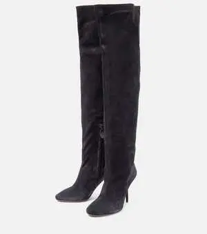 Alaïa Fluide 90 Suede Over-the-knee Boots