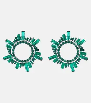 Amina Muaddi Begum Crystal-embellished Earrings - Green