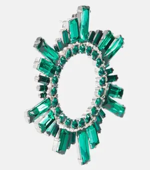 Amina Muaddi Begum Crystal-embellished Earrings - Green