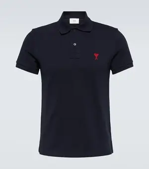 AMI Paris De Cour Cotton Pique Polo Shirt