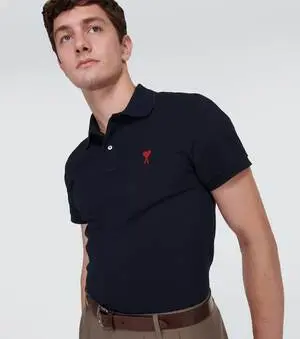 AMI Paris De Cour Cotton Pique Polo Shirt