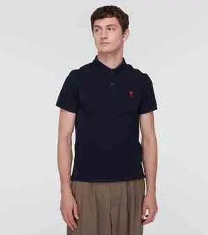 AMI Paris De Cour Cotton Pique Polo Shirt