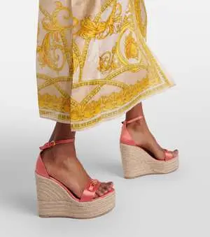 Versace Medusa '95 Satin Wedge Espadrilles