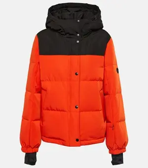 YVES SALOMON Hooded Ski Down Jacket - Red