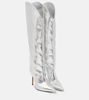 Alexandre Vauthier Metallic Leather Over-the-knee Boots