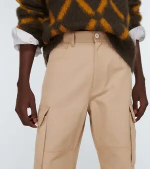 Marni Wide-leg Cotton Gabardine Cargo Pants