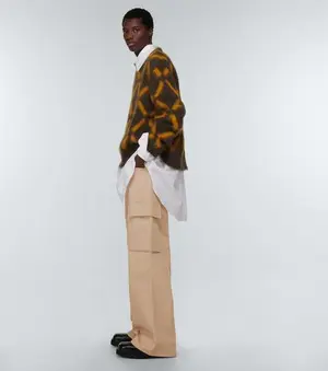 Marni Wide-leg Cotton Gabardine Cargo Pants