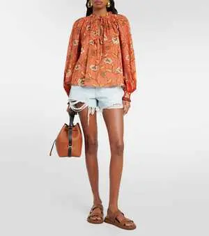 Ulla Johnson Kaitlyn Floral Cotton-blend Blouse