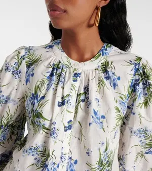 Veronica Beard Ashlynn Floral Cotton Shirt