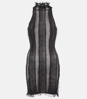 ROBERTA EINER Angel Tulle-trimmed Minidress - Black
