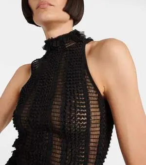ROBERTA EINER Angel Tulle-trimmed Minidress - Black