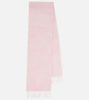 Acne Studios Logo Wool-blend Scarf - Pink