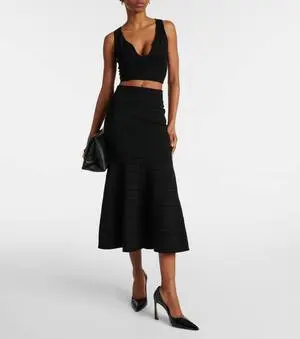 Victoria Beckham Jersey Midi Skirt