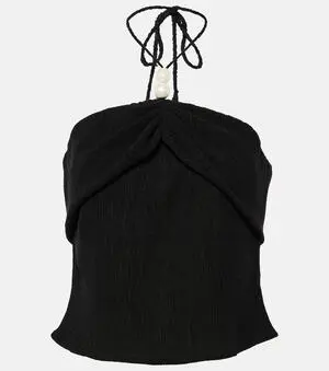 Magda Butrym Halterneck Crop Top - Black