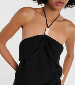 Magda Butrym Halterneck Crop Top - Black