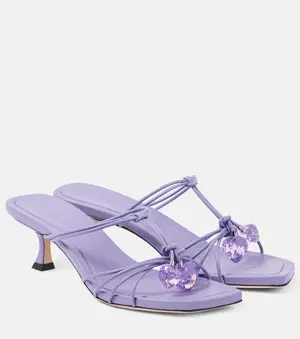 JIMMY CHOO Jemma 50 Embellished Leather Mules
