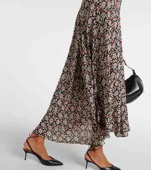Rixo Amina Floral Crepe Midi Dress