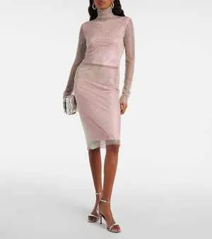 Sportmax Fishnet Embellished Turtleneck Top